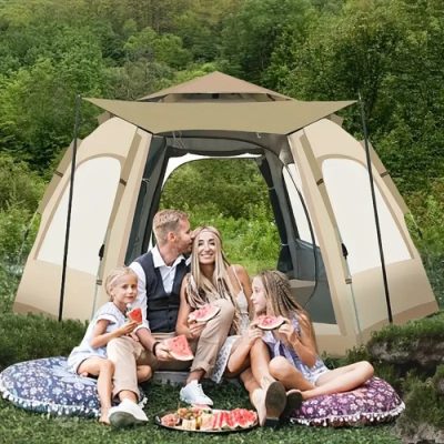 Carpa Autoarmable Explorer 4 Personas Impermeable Hexagonal - Gran Aventura